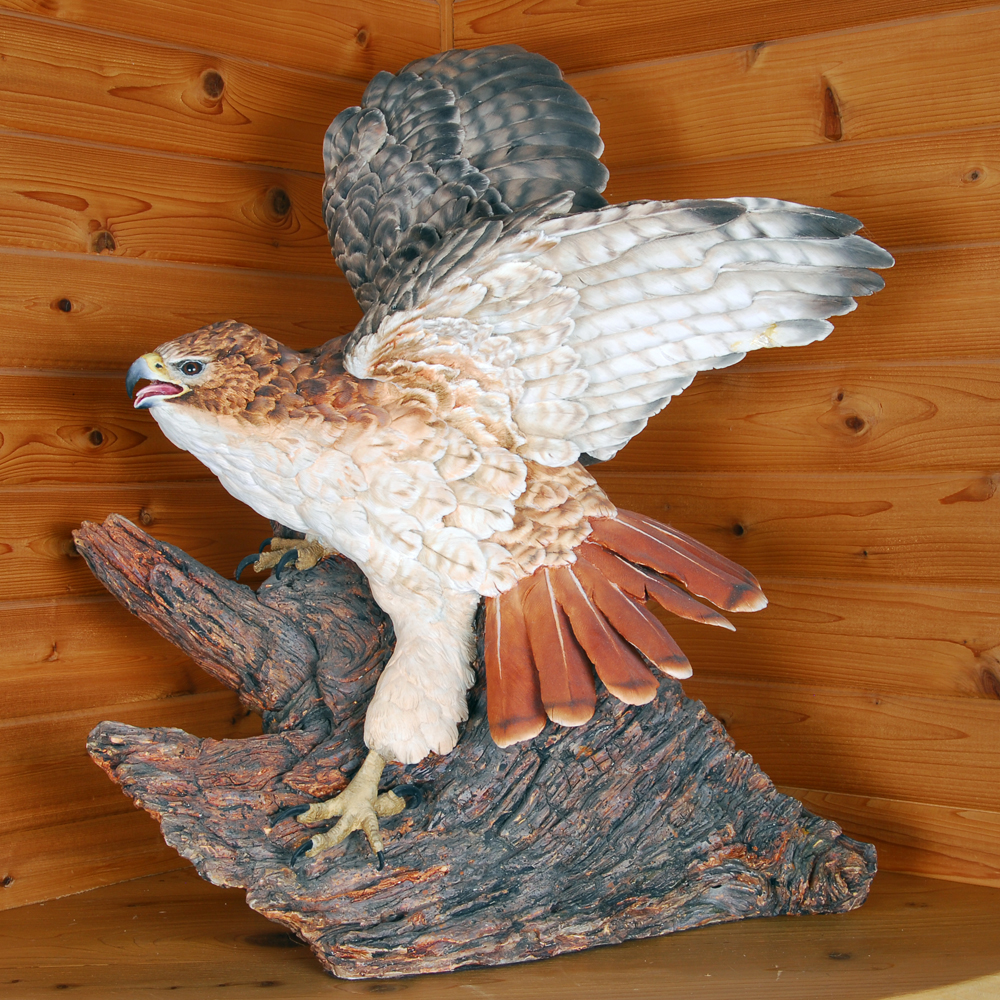Paul Brunelle Fired Clay Red Tail Hawk Sculpture | EBTH