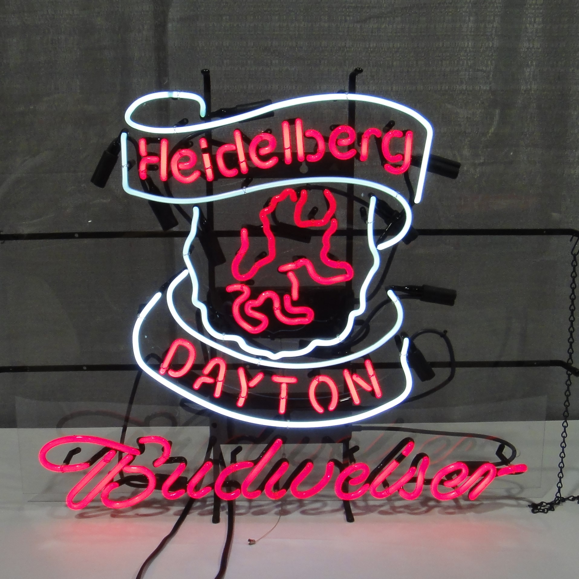 Vintage Heidelberg Dayton Budweiser Lighted Neon Beer Sign | EBTH