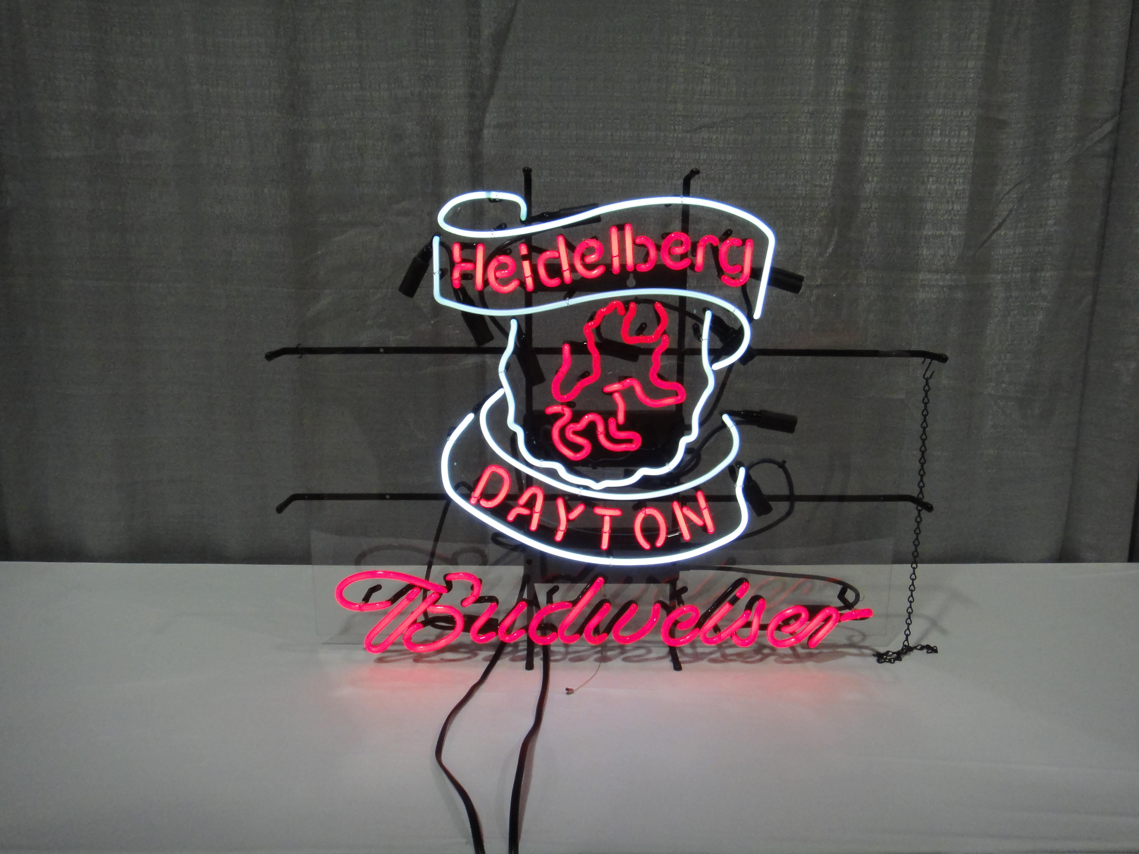 Vintage Heidelberg Dayton Budweiser Lighted Neon Beer Sign | EBTH