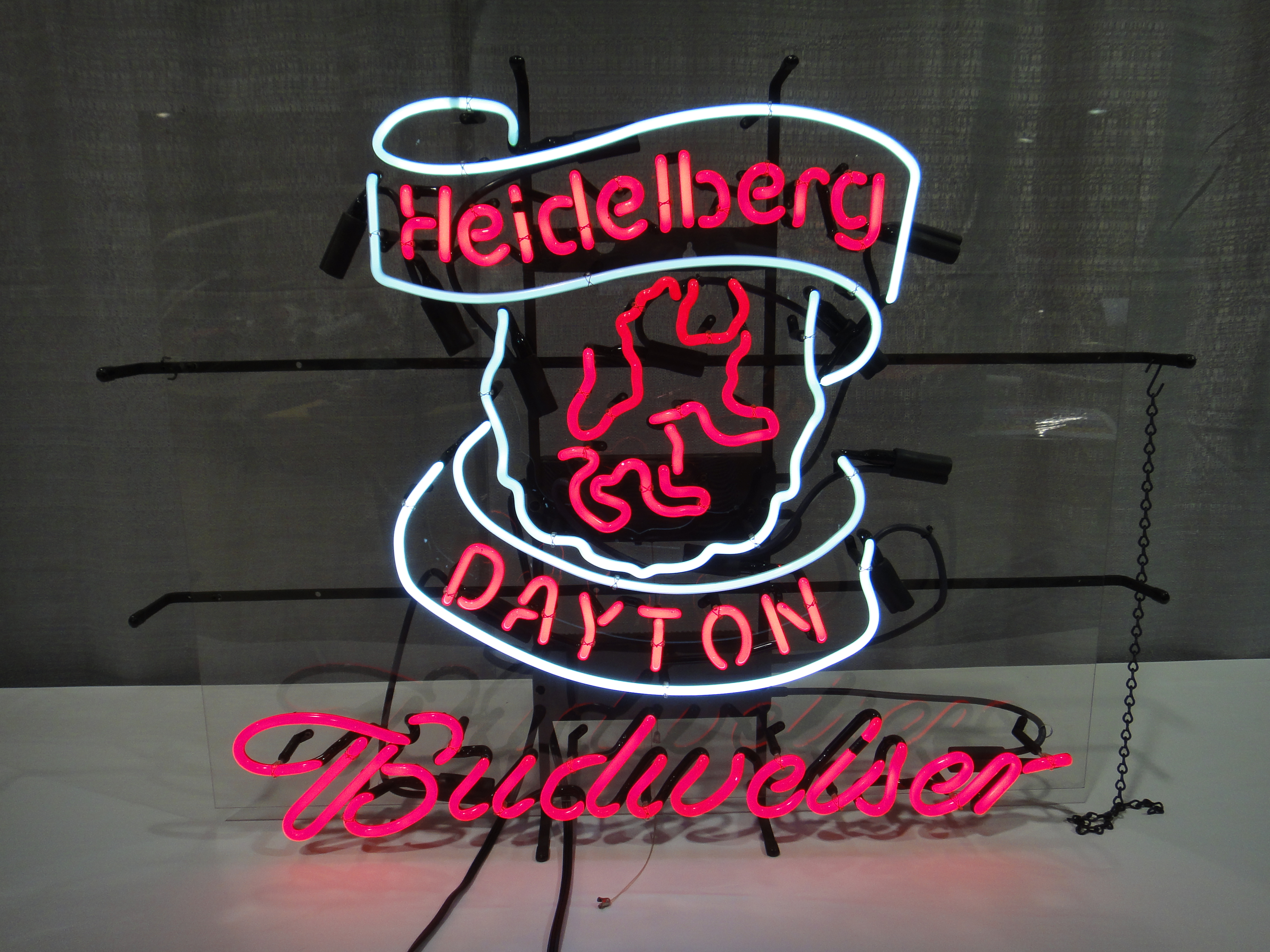 Vintage Heidelberg Dayton Budweiser Lighted Neon Beer Sign | EBTH