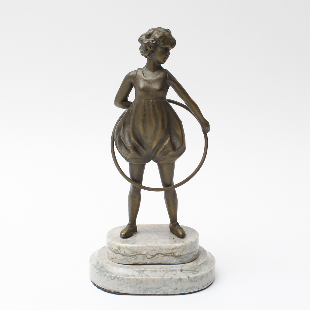 Bronze Statue of Girl with Hula Hoop | EBTH