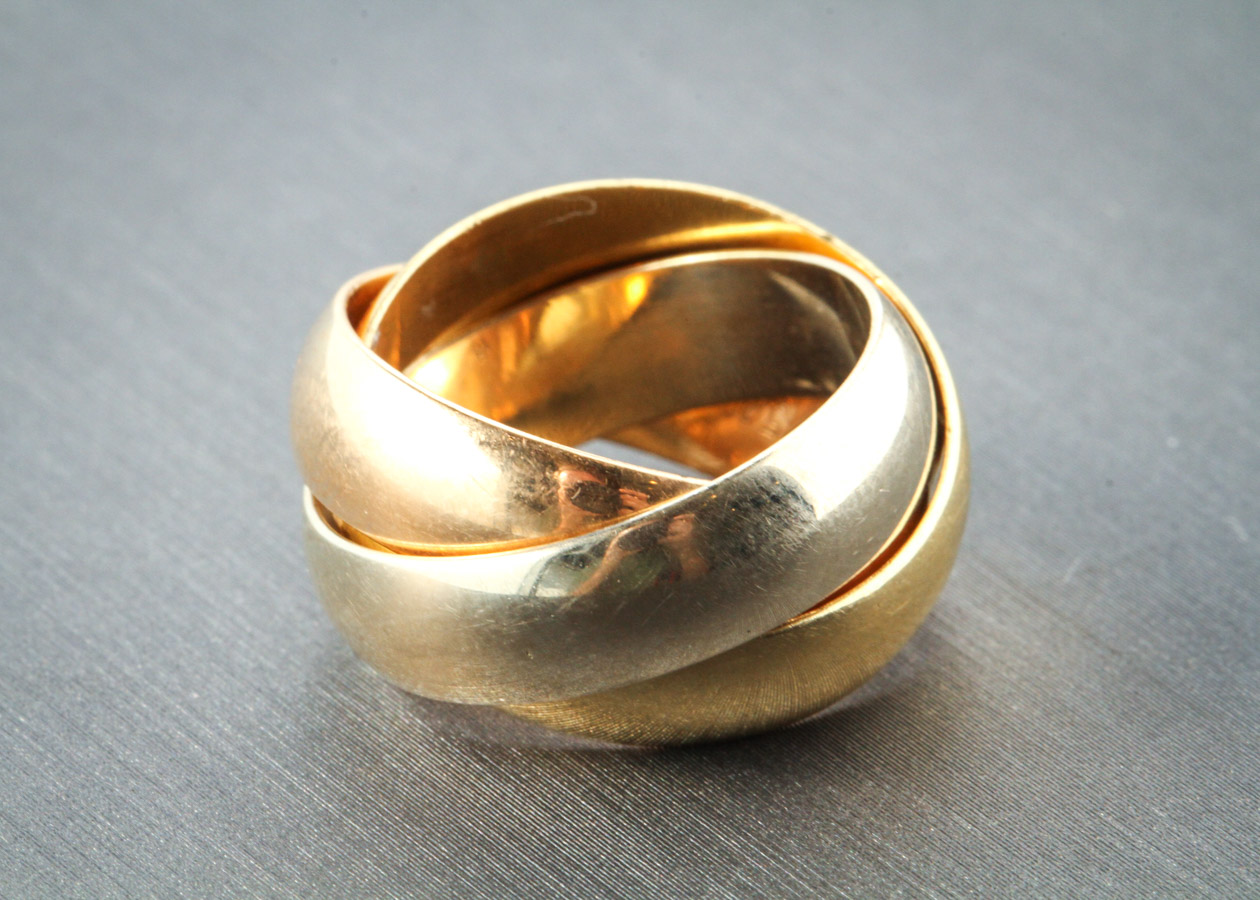 Cartier 18K Tri Color Rolling Ring | EBTH