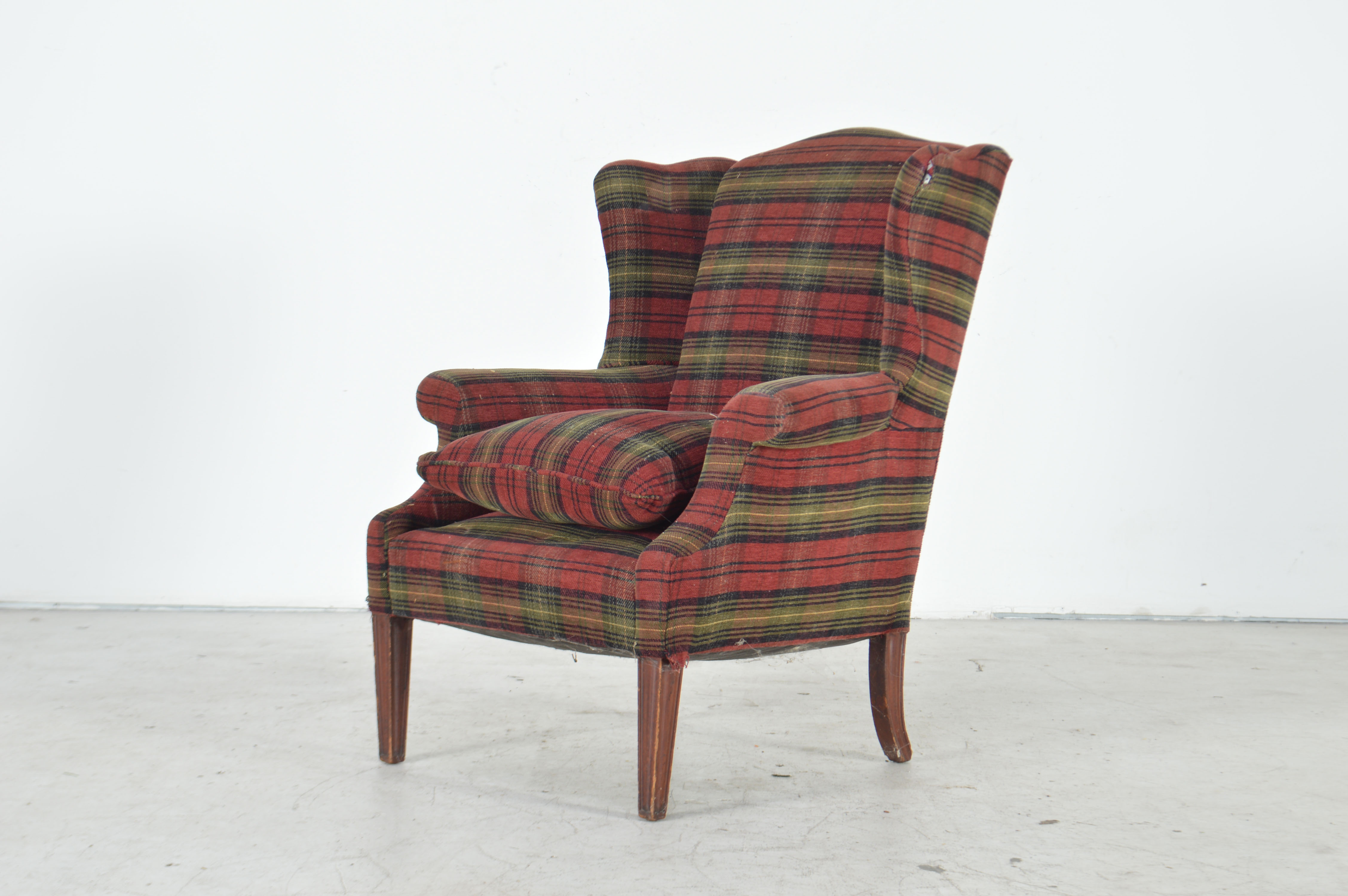 Plaid Wingback Chair | EBTH