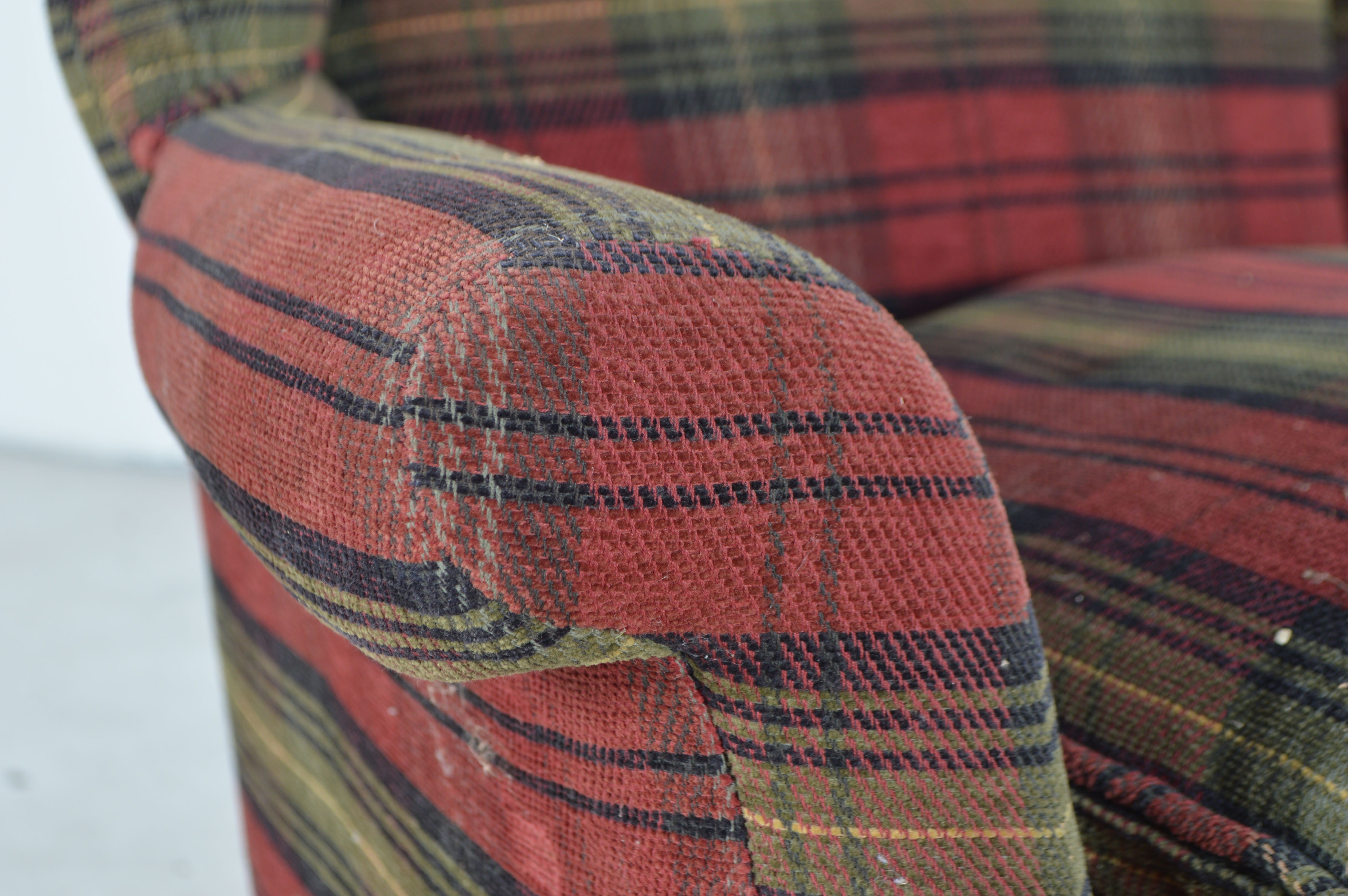 Plaid Wingback Chair | EBTH