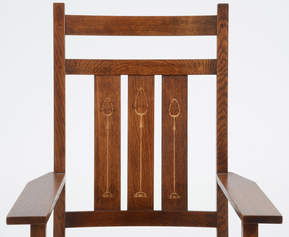Stickley Inlaid Oak Harvey Ellis Rocking Chair | EBTH