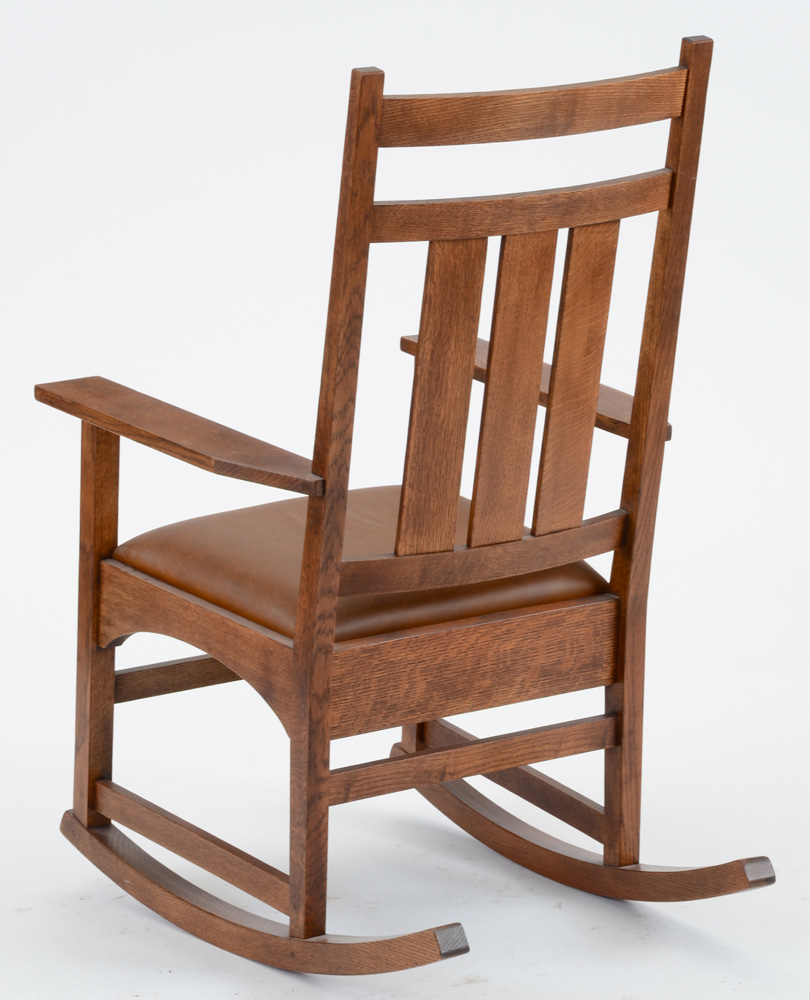 Stickley Inlaid Oak Harvey Ellis Rocking Chair | EBTH