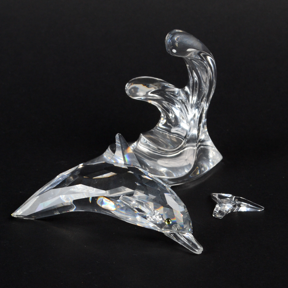 Swarovski Crystal Dolphin and Wave | EBTH