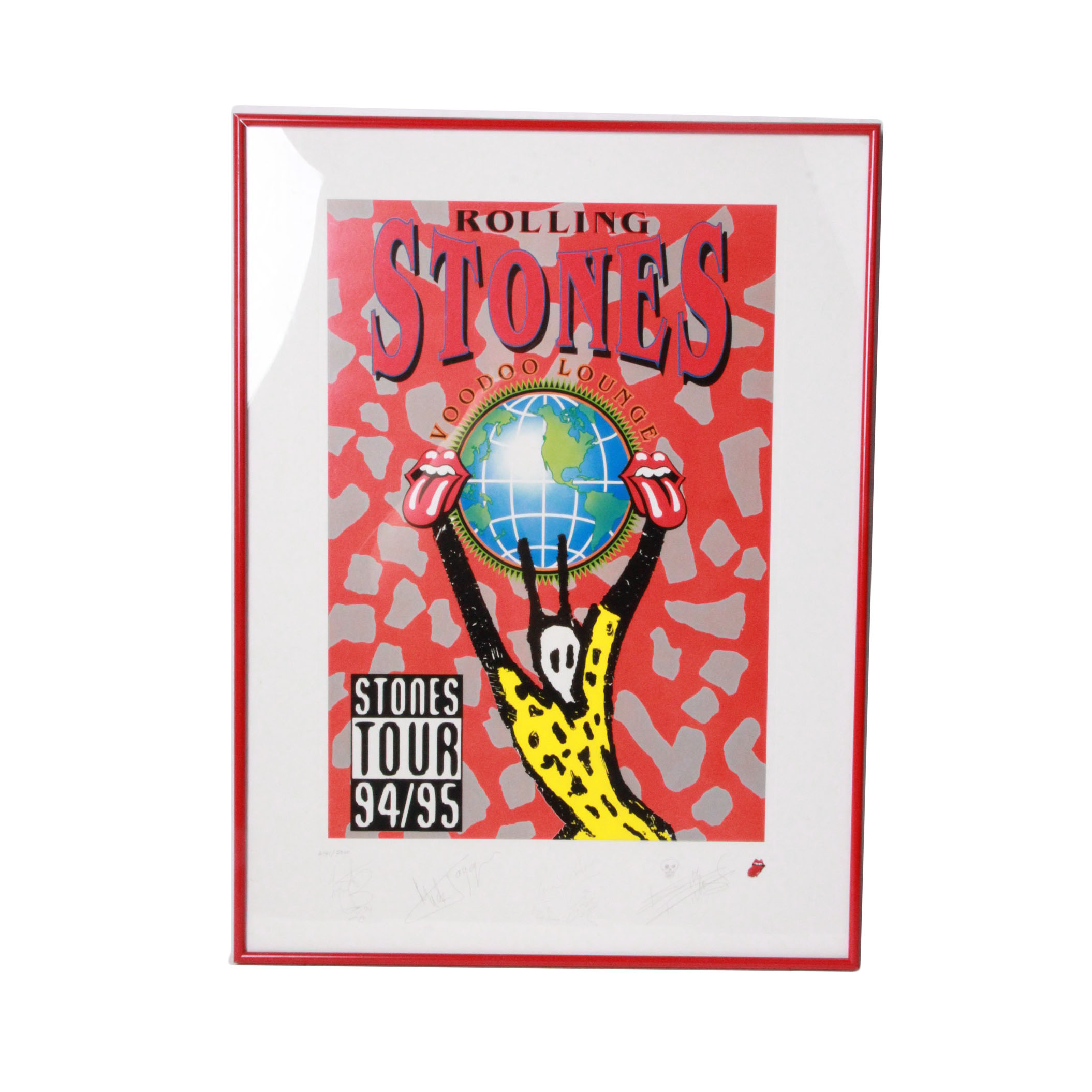 Signed and Numbered Poster of Rolling Stones "Voodoo Lounge Tour" | EBTH