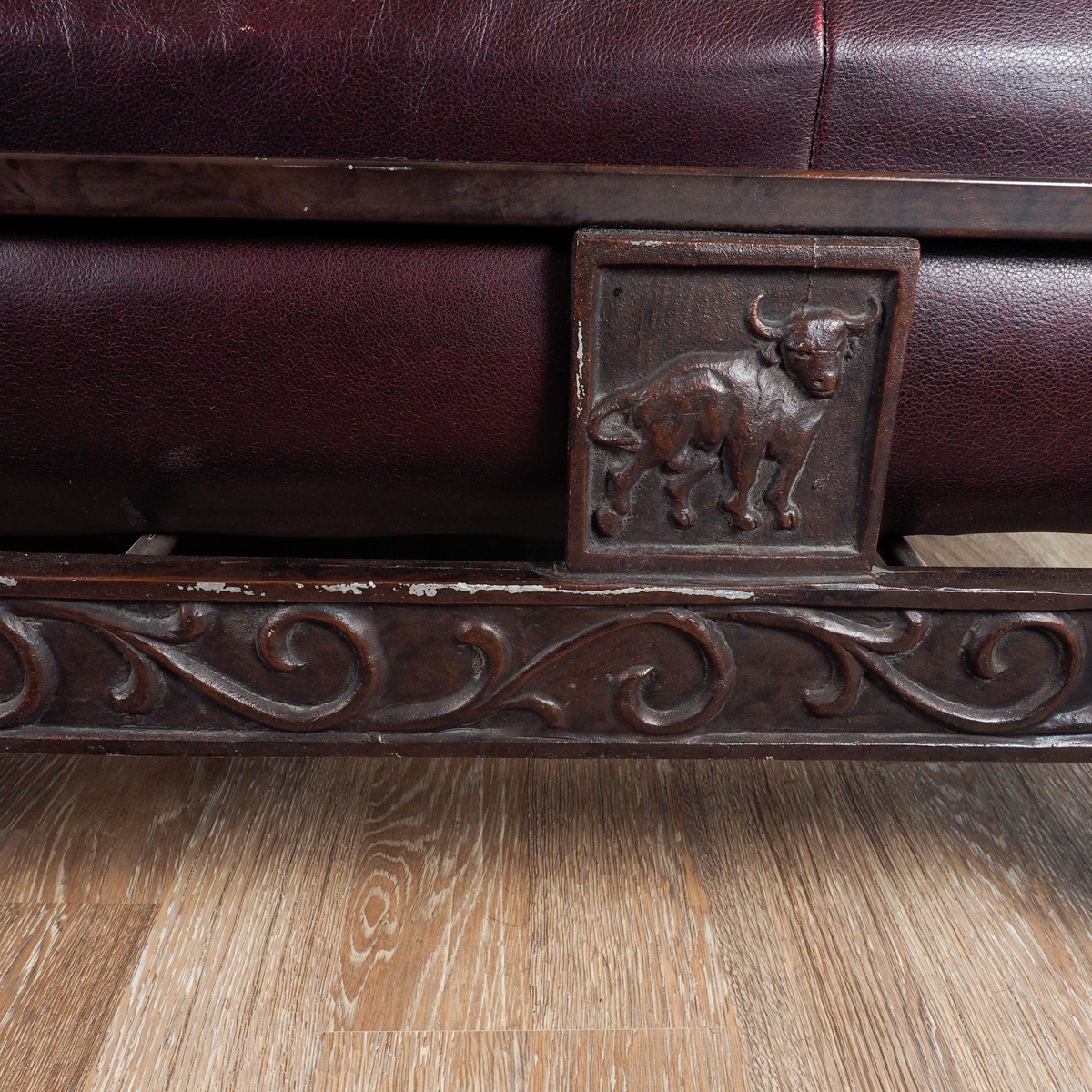 Chocolate Leather "Ernest Hemingway" Iron Sofa By Thomasville | EBTH