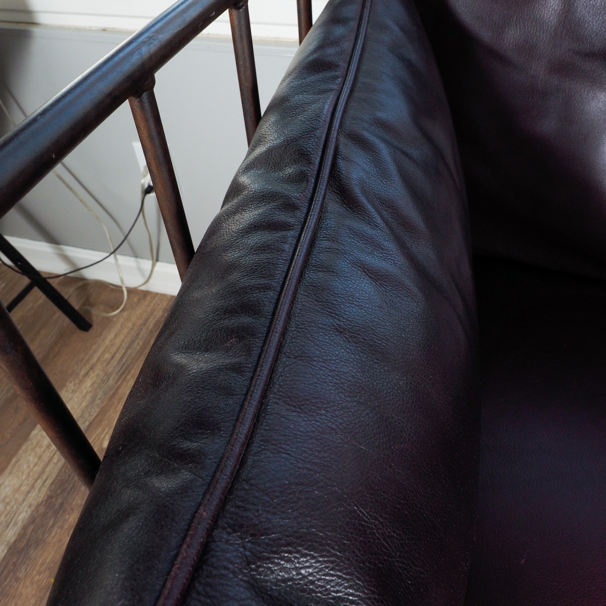 Chocolate Leather "Ernest Hemingway" Iron Sofa By Thomasville | EBTH