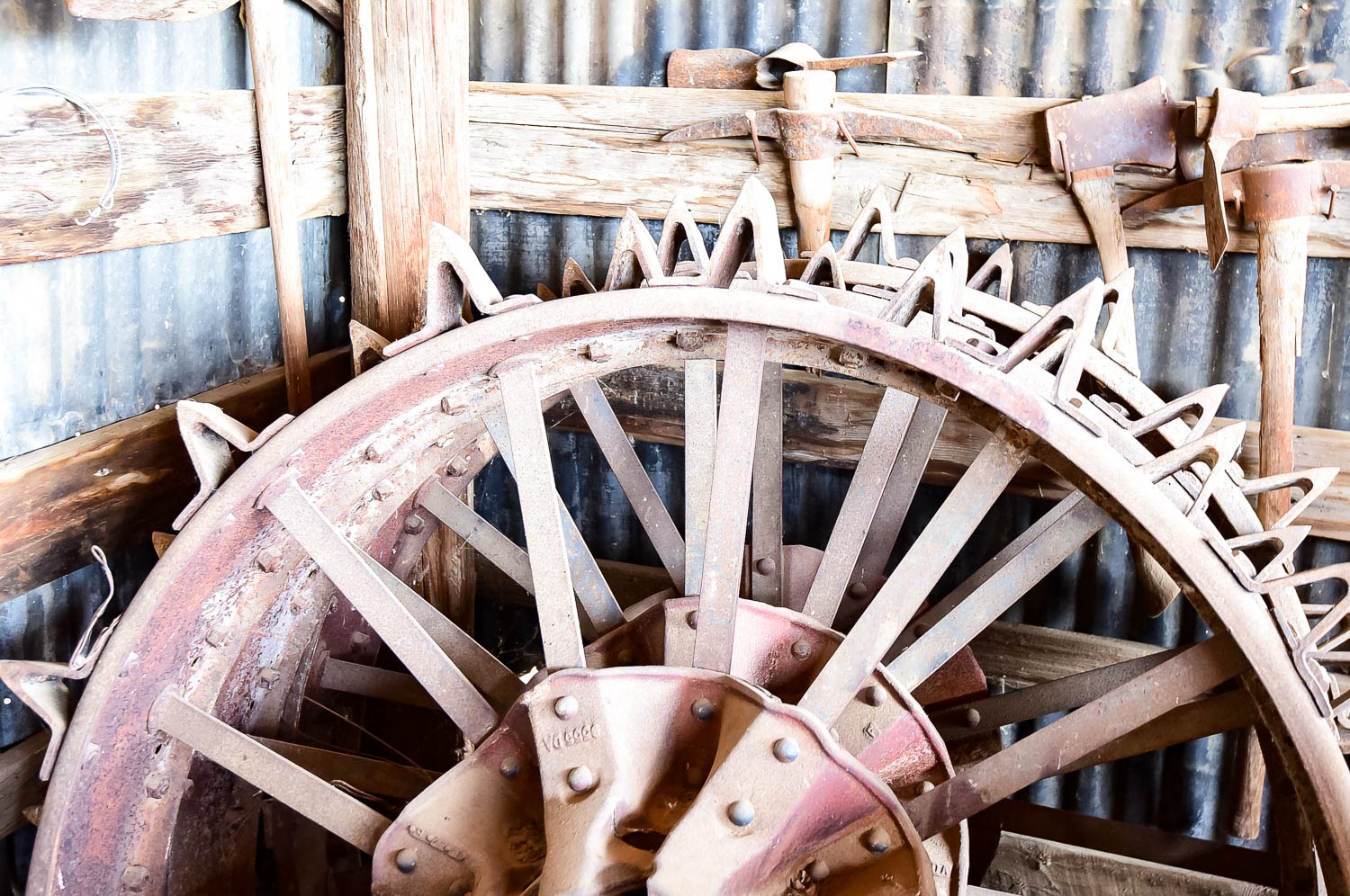 Set of Three Large Cast Iron Tractor Wheels | EBTH