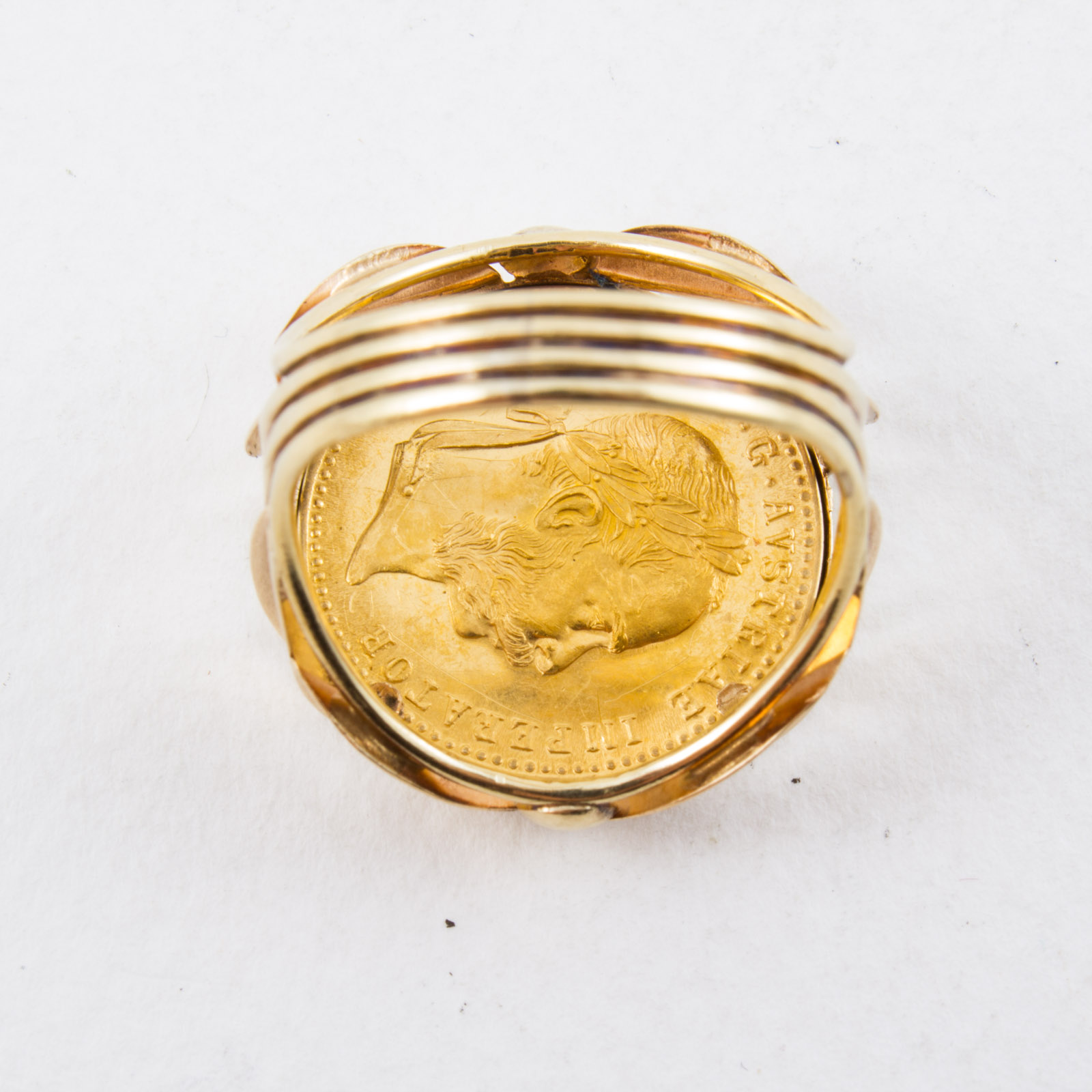 Gold 1915 Austrian One Ducat Coin Ring | EBTH