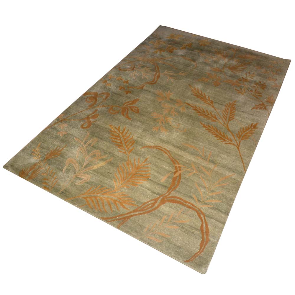 Sea Green and Gold Tone Rug | EBTH