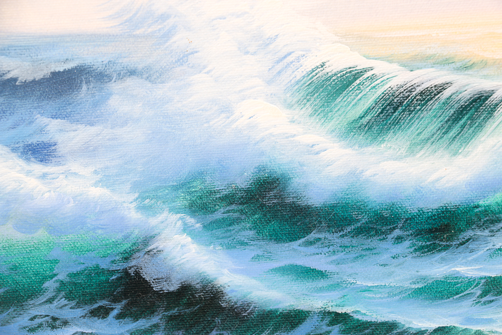 June Nelson Signed Oil Painting on Canvas of a Seascape | EBTH