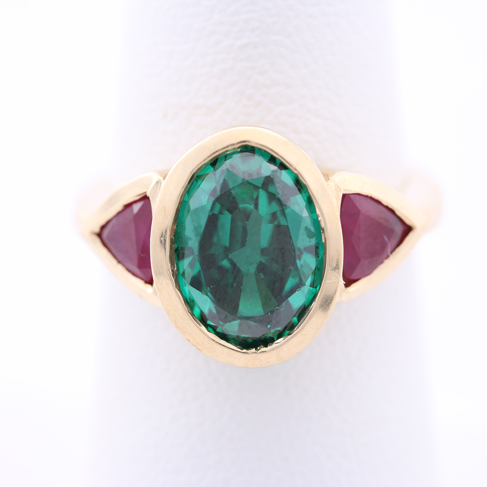 14K Yellow Gold YAG Ruby Ring | EBTH