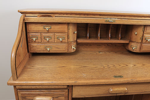 Eagle Craft Roll Top Desk and Rolling Chair | EBTH