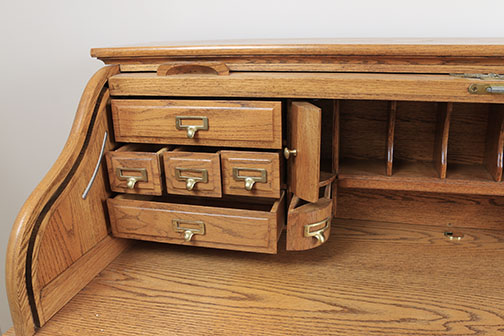 Eagle Craft Roll Top Desk and Rolling Chair | EBTH