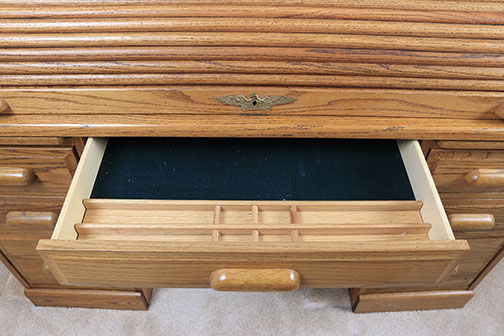 Eagle Craft Roll Top Desk and Rolling Chair | EBTH