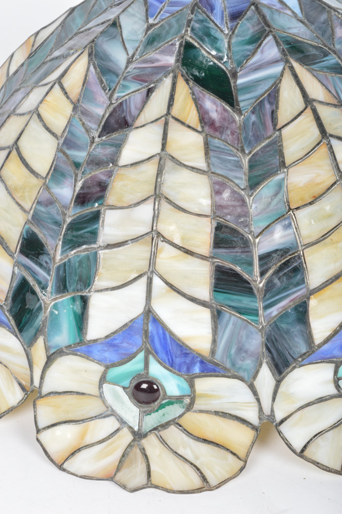 Leaded and Stained Glass Hanging Lamp Shade | EBTH