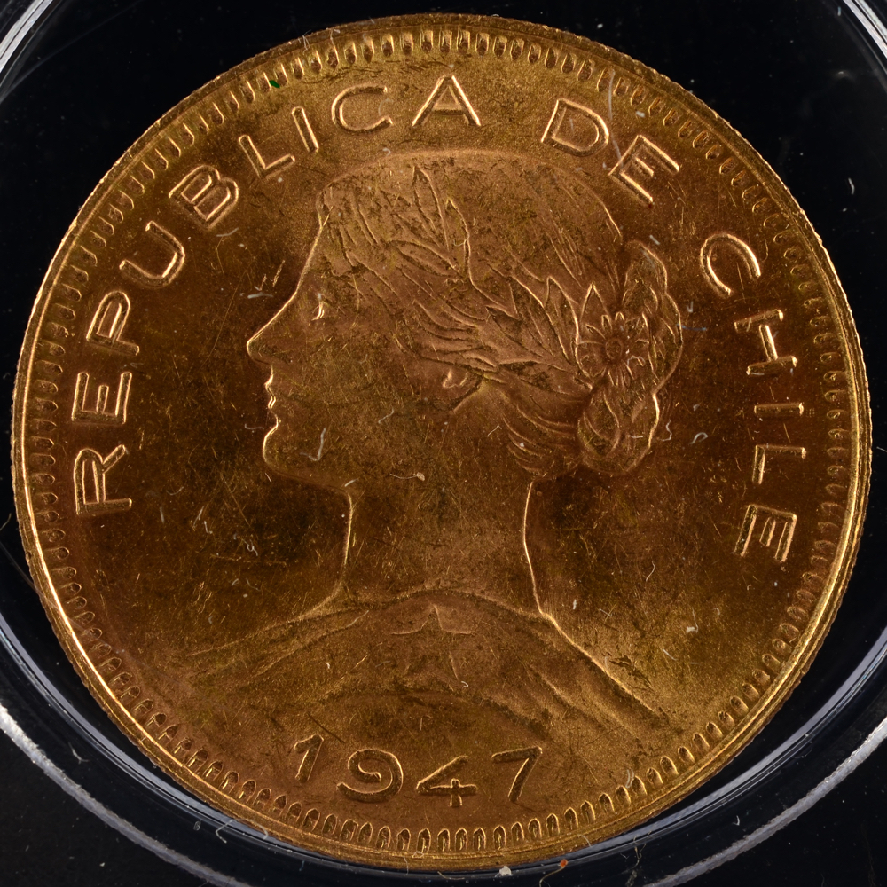 1947 Chile One Hundred Pesos Gold Coin | EBTH