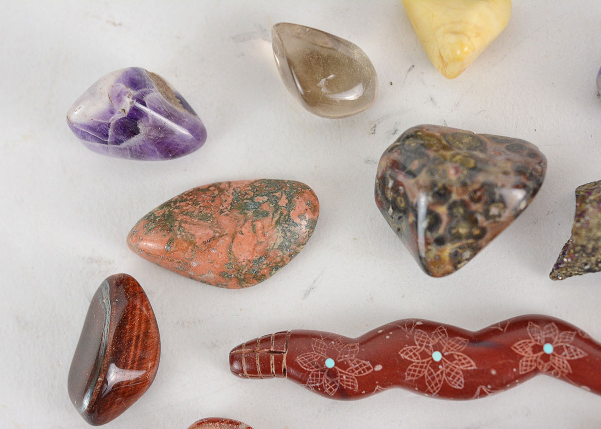 Assorted Stones, Beads, and Shells Including Turquoise, Amethyst | EBTH