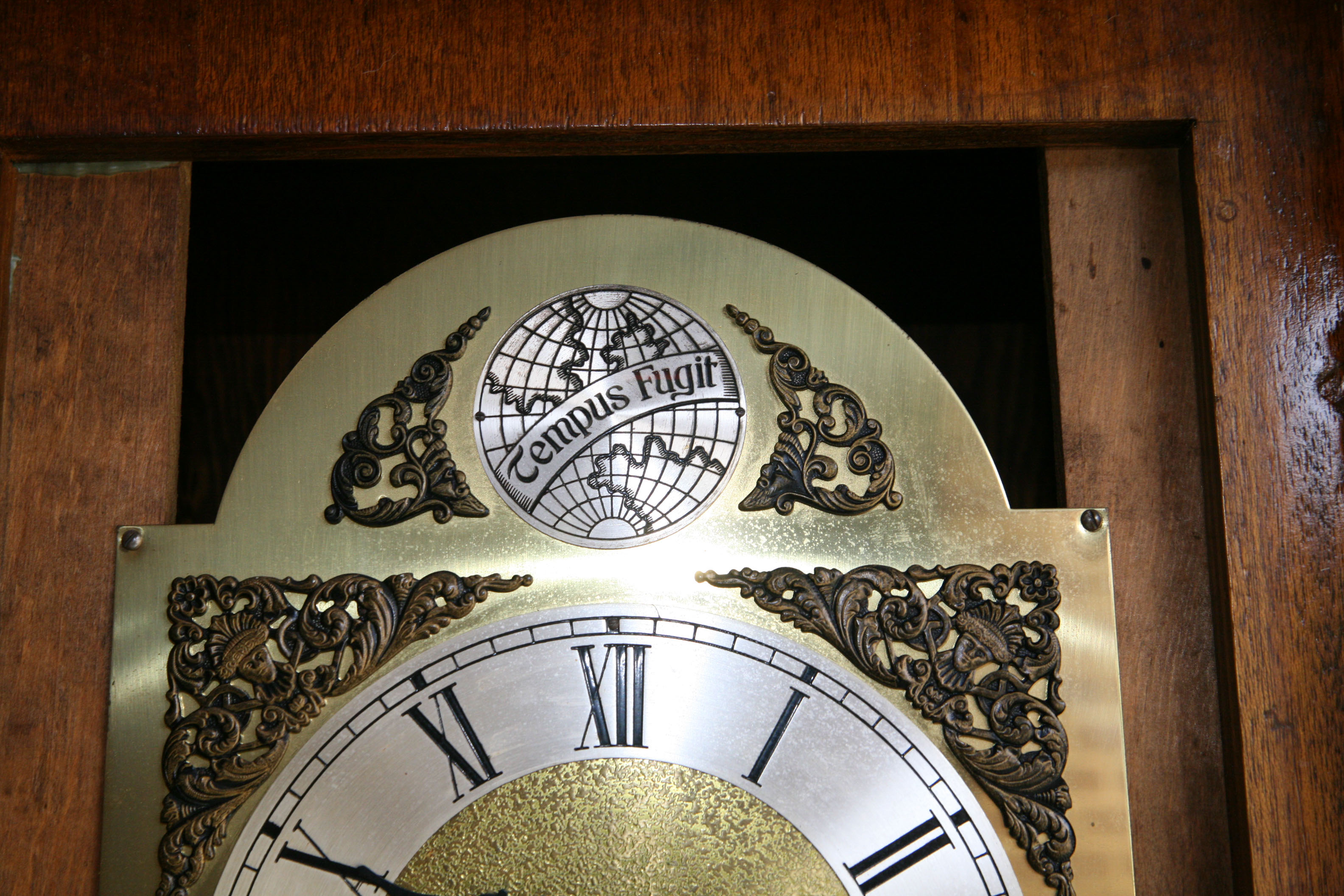 Tempus Fugit Mahogany Case Grandfather Clock | EBTH