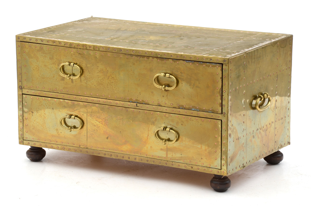 Sarreid Ltd. Brass Trunk | EBTH