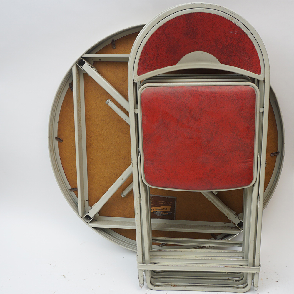 Retro Round Card Table With Matching Chairs | EBTH