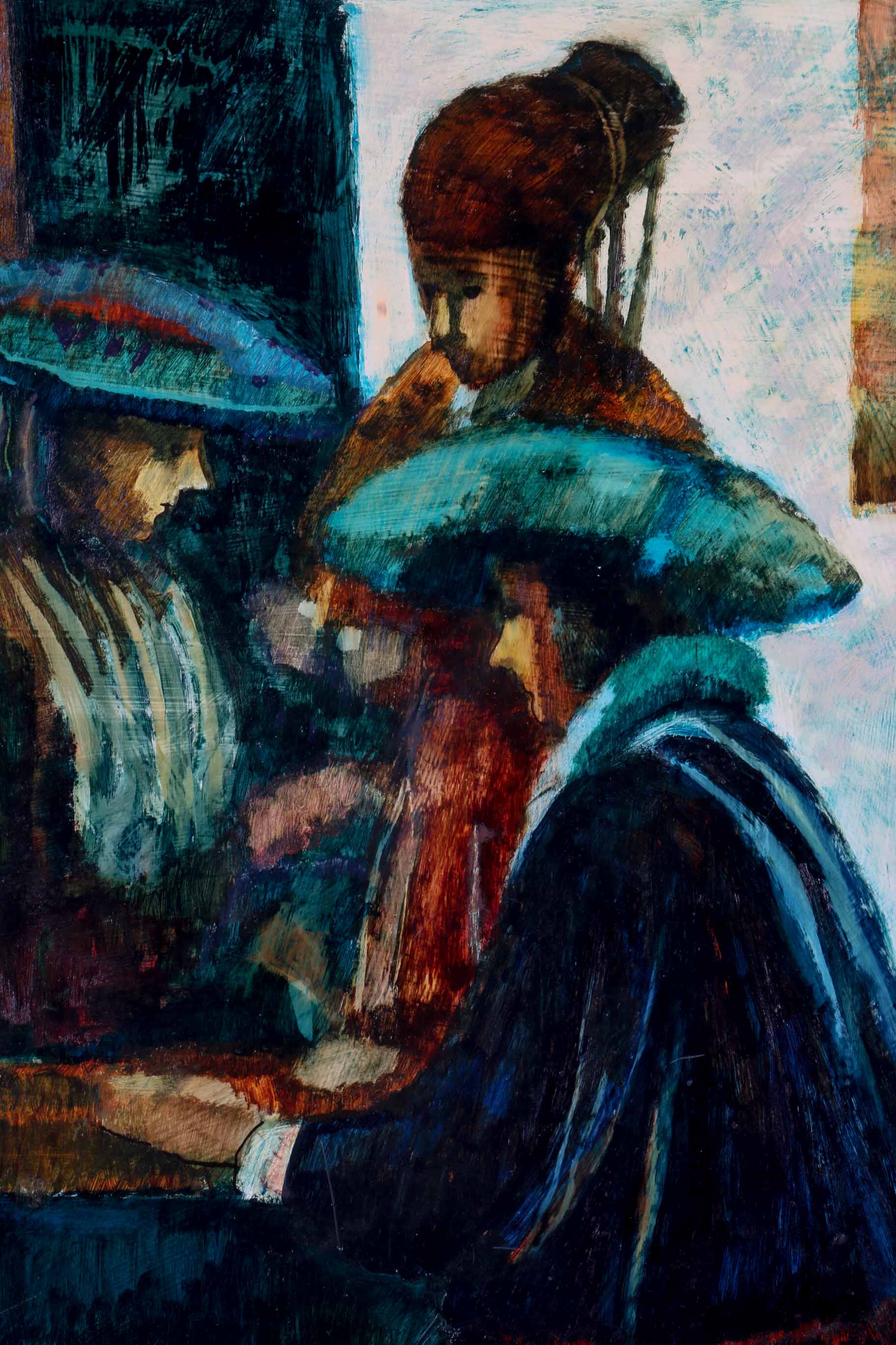 Donald Purdy Oil Painting on Board Interior Scene | EBTH