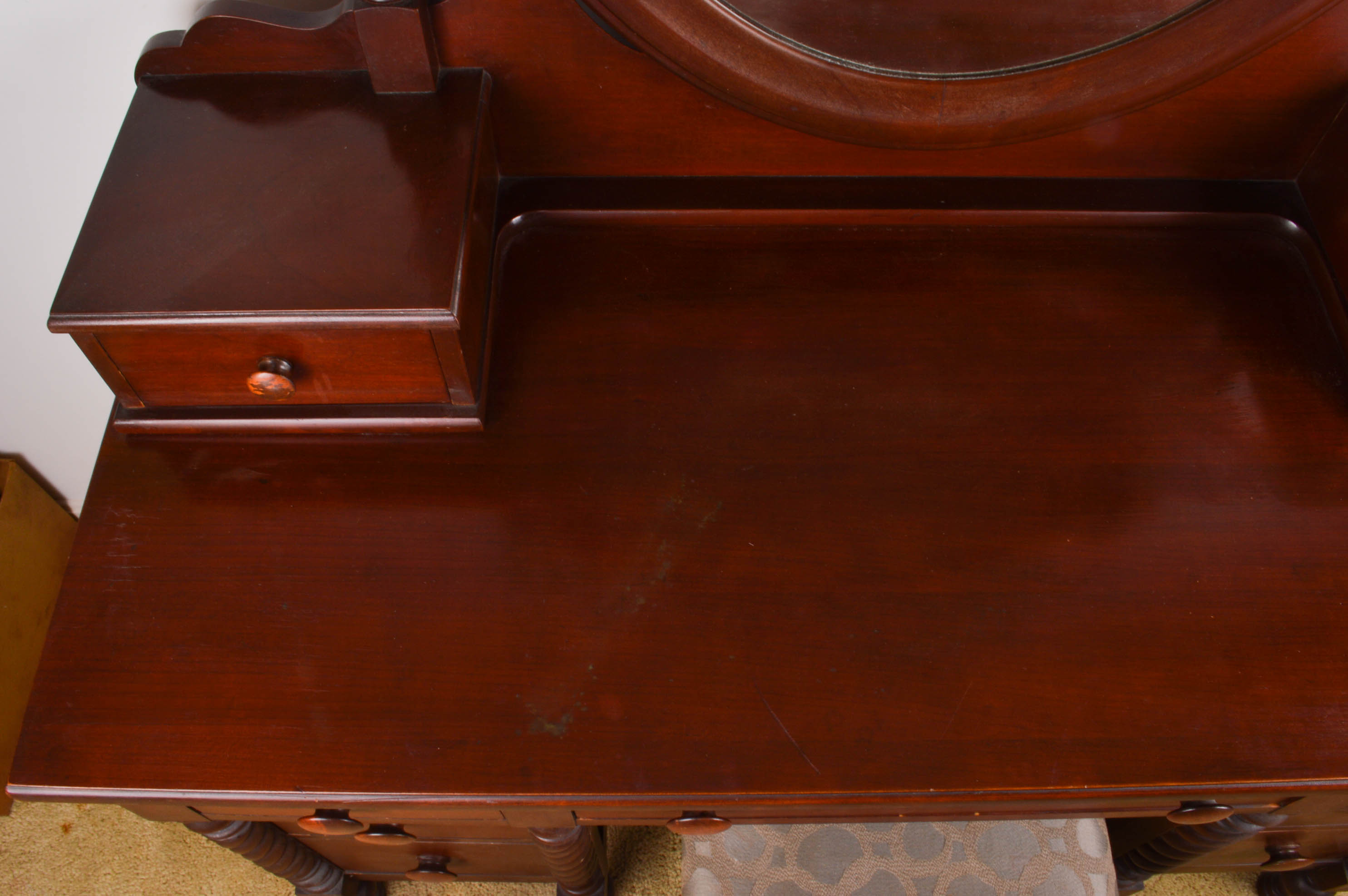 Cherry Vanity with Mirror and Bench | EBTH