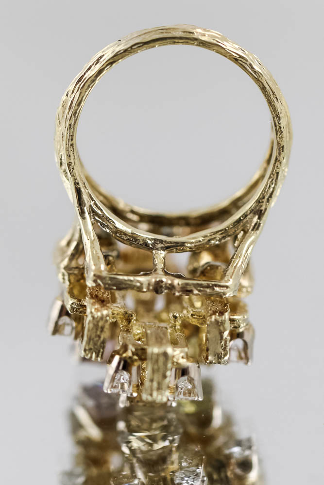 14K Yellow Gold Diamond Cocktail Ring | EBTH