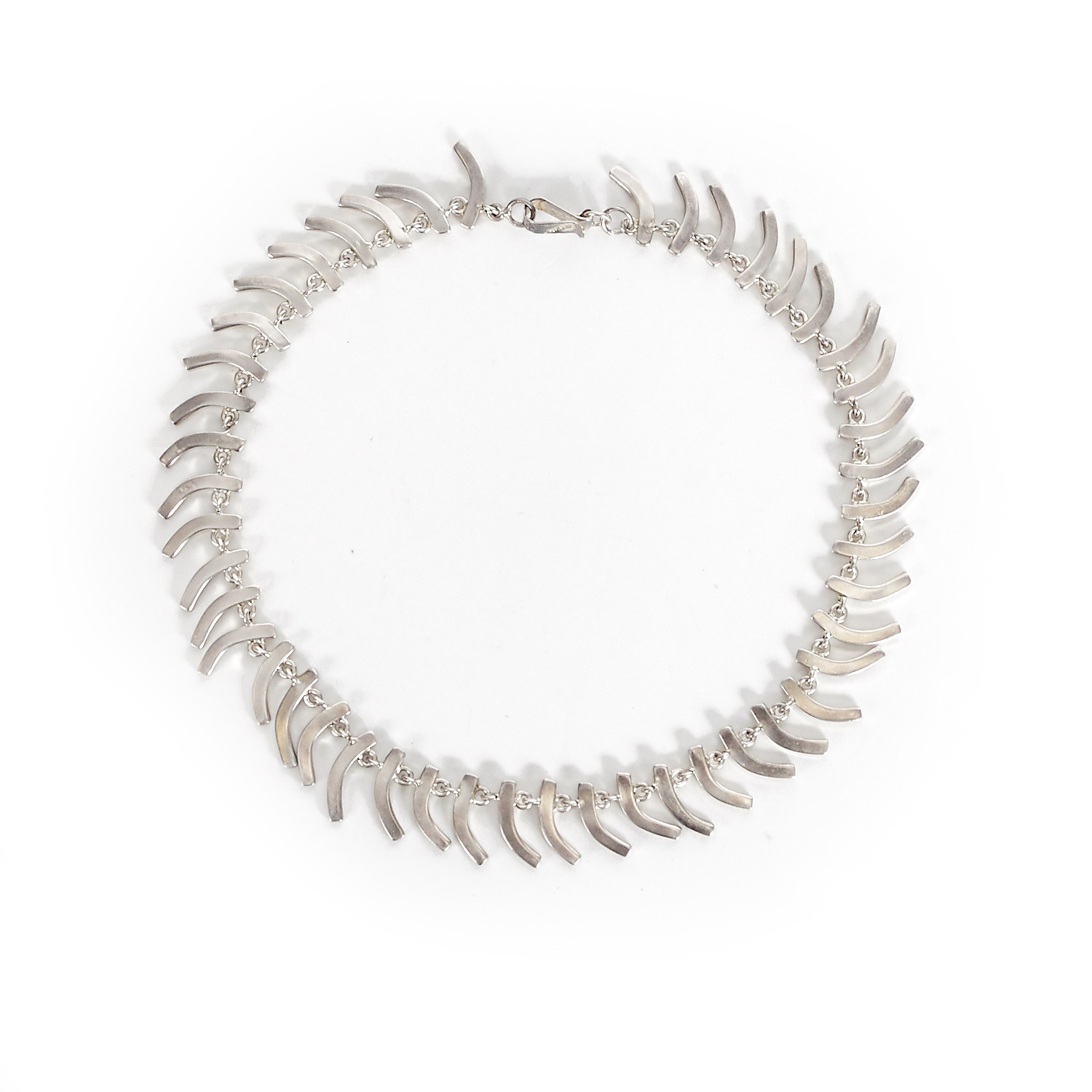 Mexican Sterling Silver Fishbone Necklace | EBTH