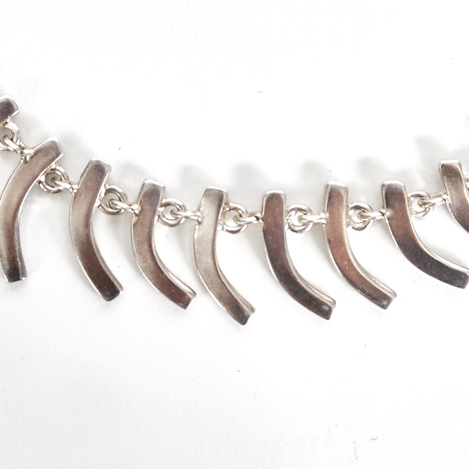 Mexican Sterling Silver Fishbone Necklace | EBTH