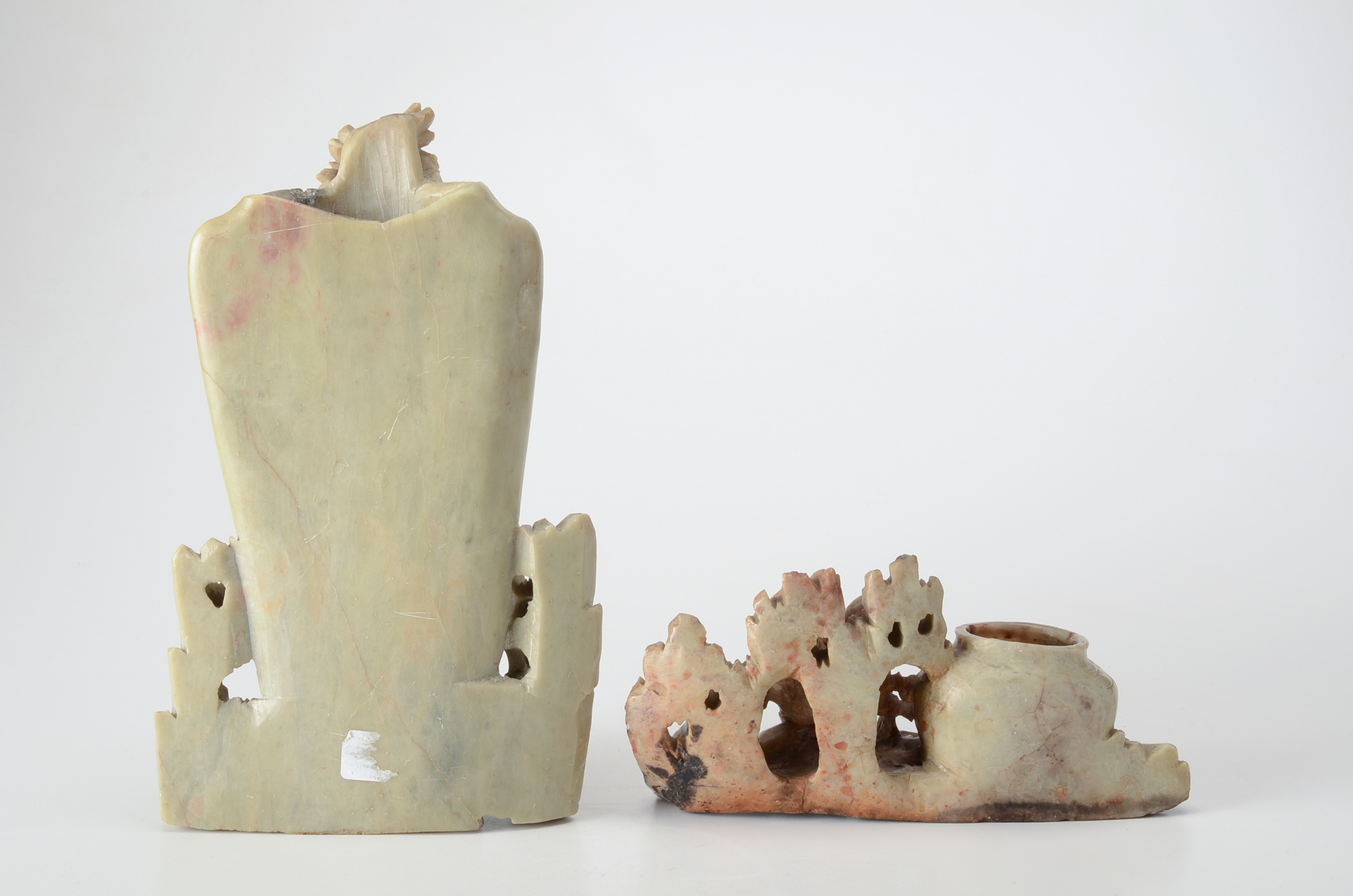 Chinese Soapstone Inkwell and Vase | EBTH