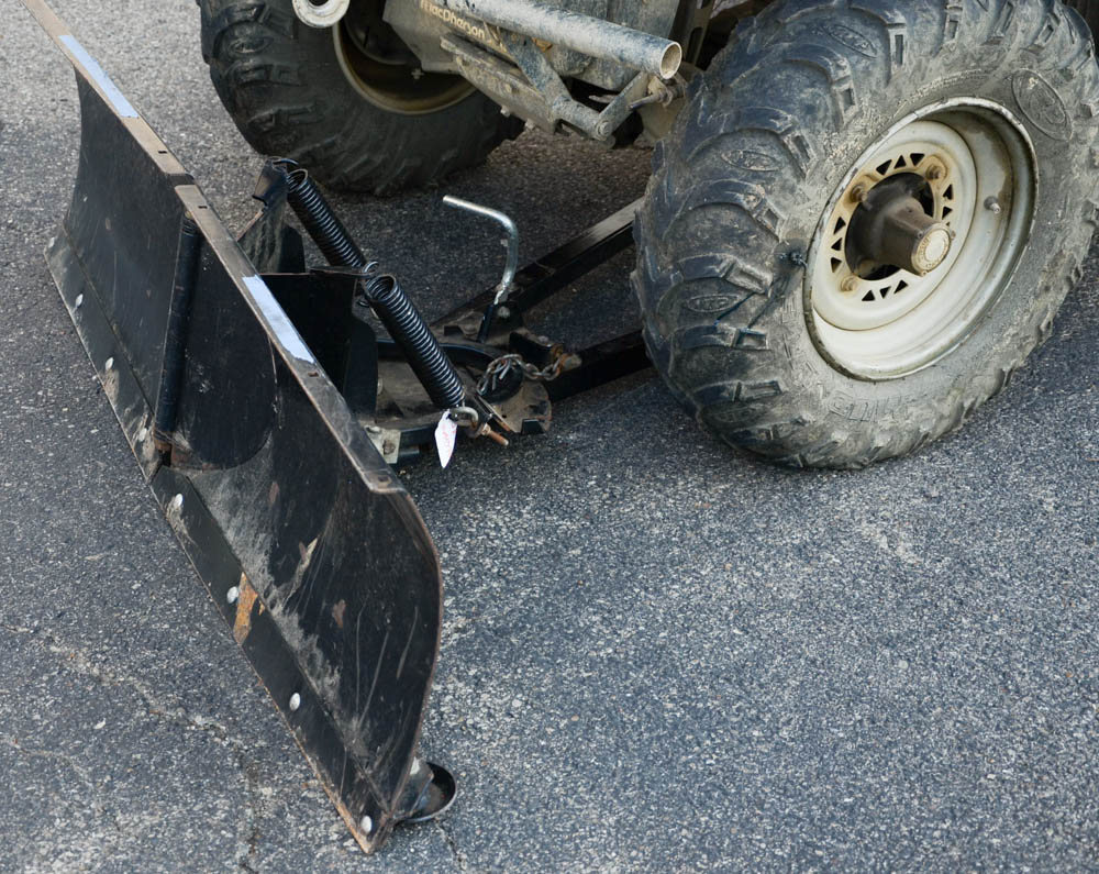 Red Polaris Sportsman 500 4x4 ATV, Tow-Behind Trailer, Snow Plow | EBTH