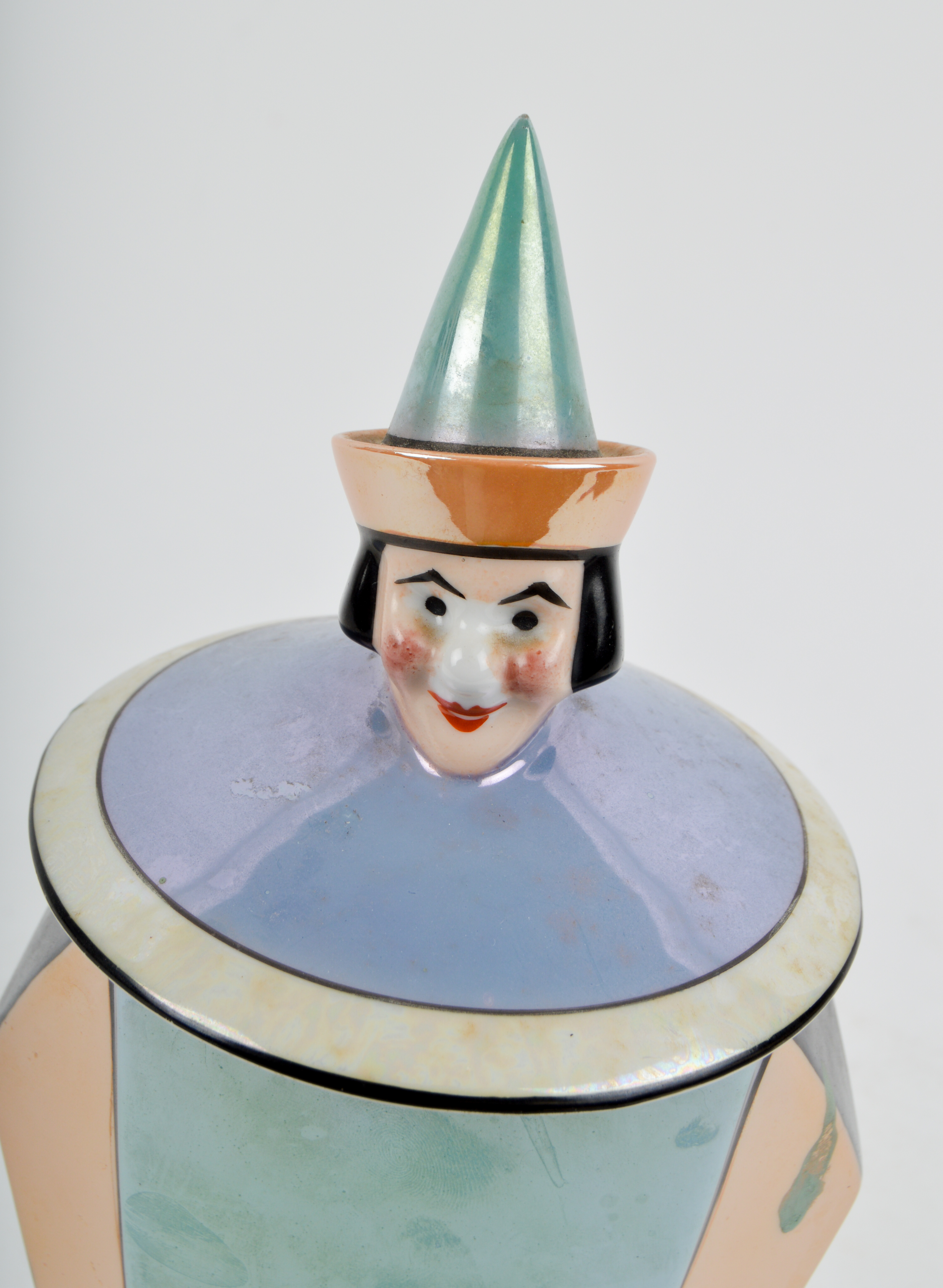 Art Deco Noritake Lusterware Clown Jar | EBTH