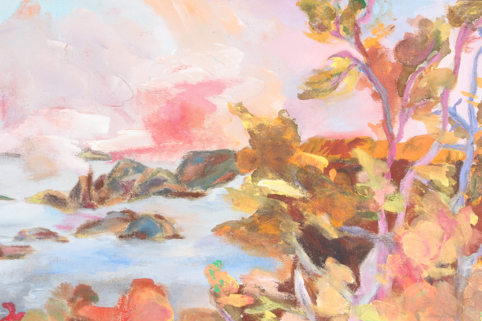 Original Abstract Landscape Painting on Canvas | EBTH