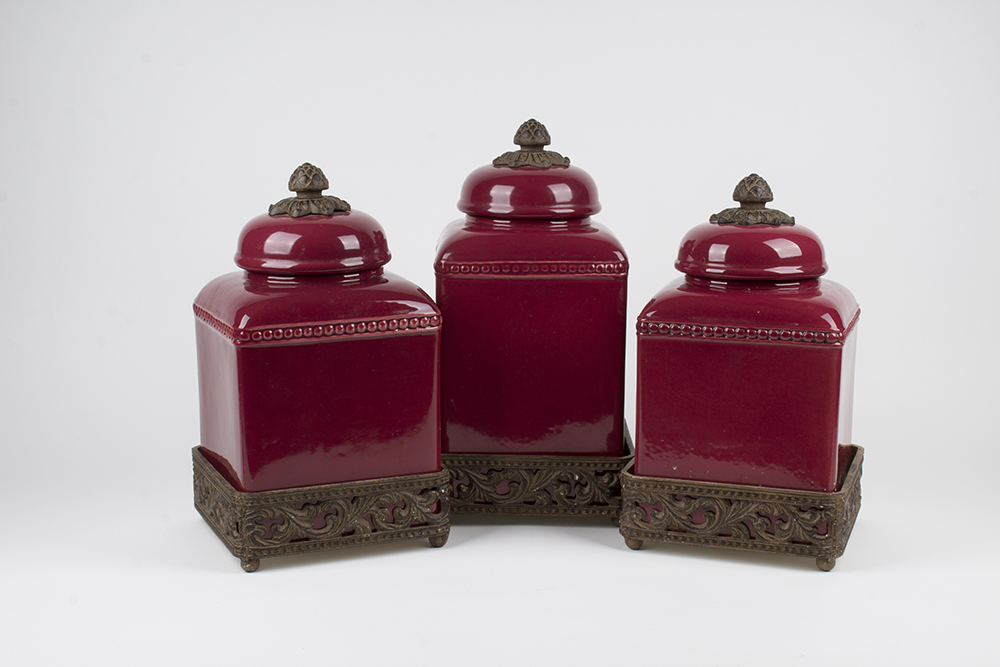 Set of Gracious Goods Red Canisters | EBTH