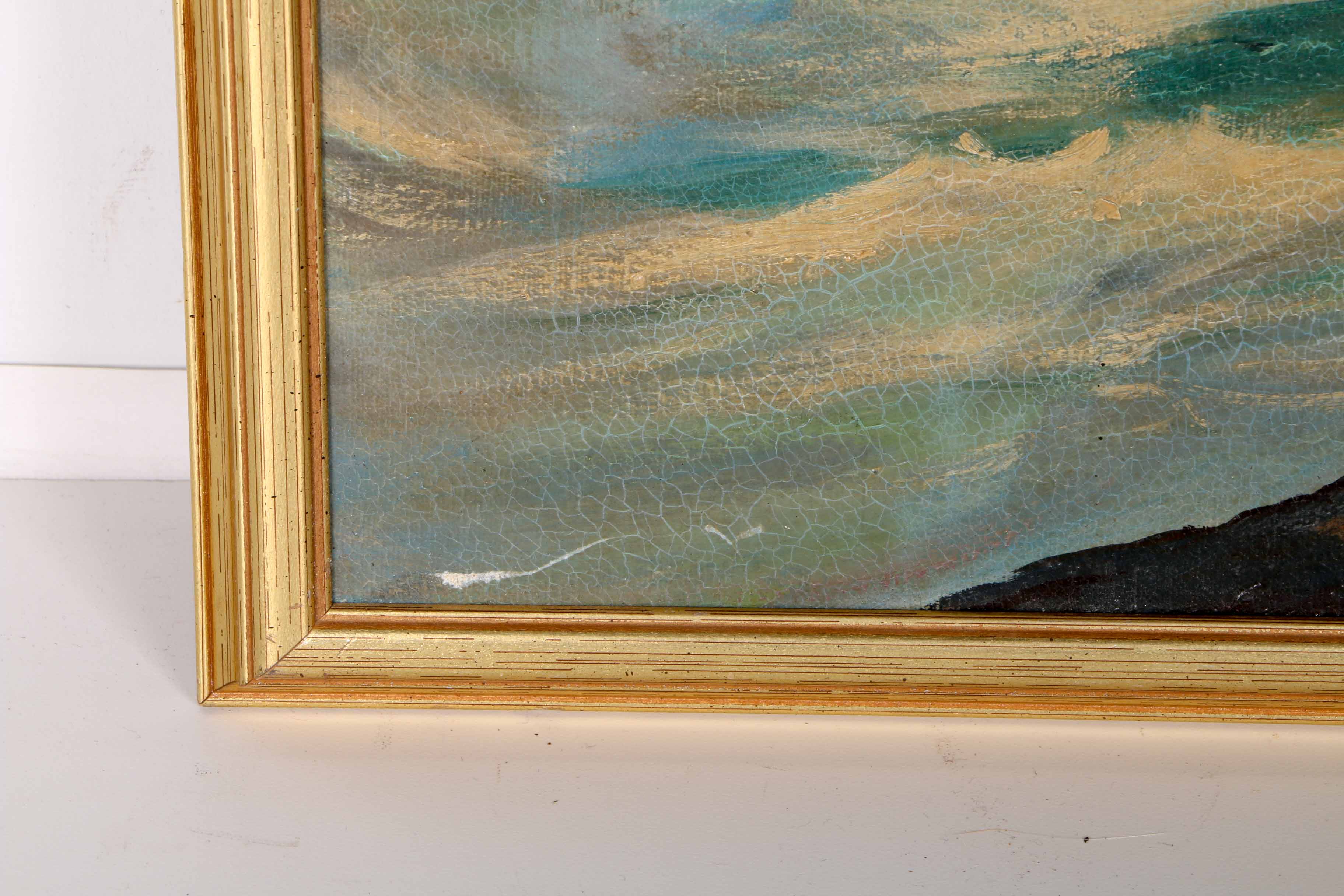 Hasselbar Framed Oil Painting on Canvas "Maine Coast" | EBTH