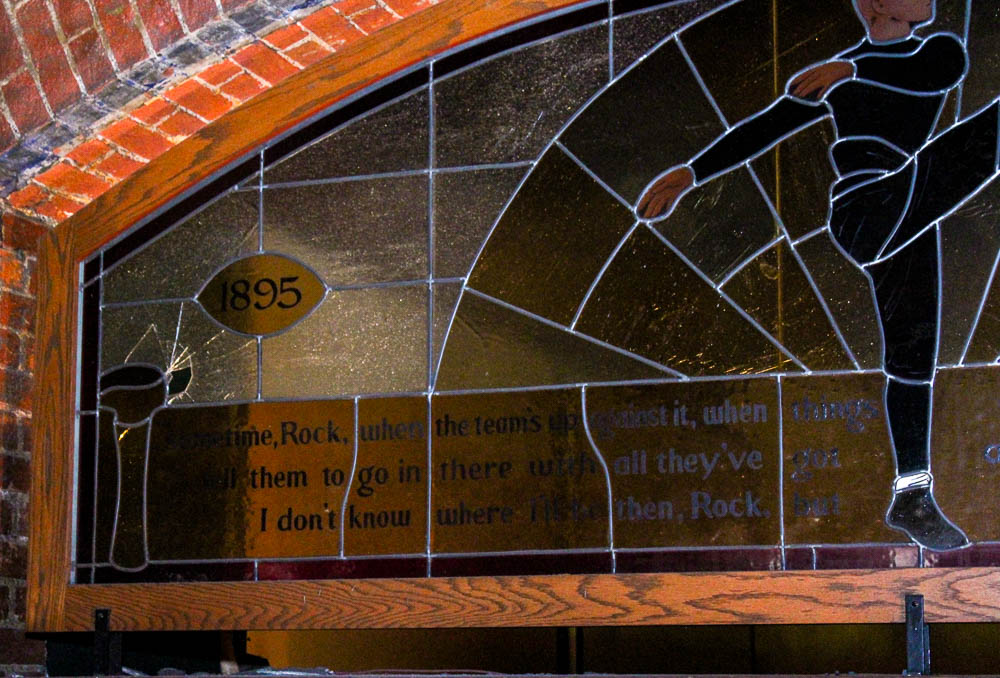 Large Stained Glass Commemorating Notre Dame Legend George Gipp | EBTH