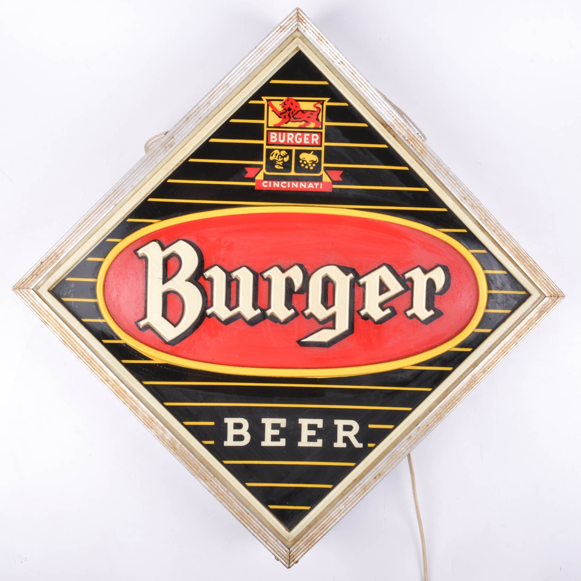Vintage Burger Beer Illuminated Sign | EBTH