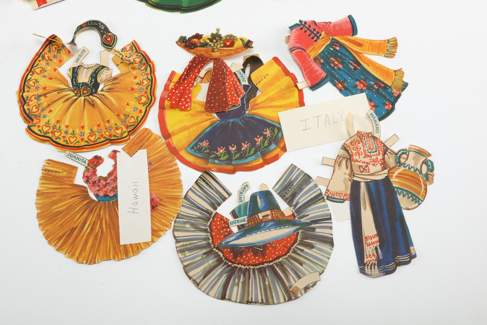 Vintage Paper Doll Assortment in Vintage Candy Box | EBTH