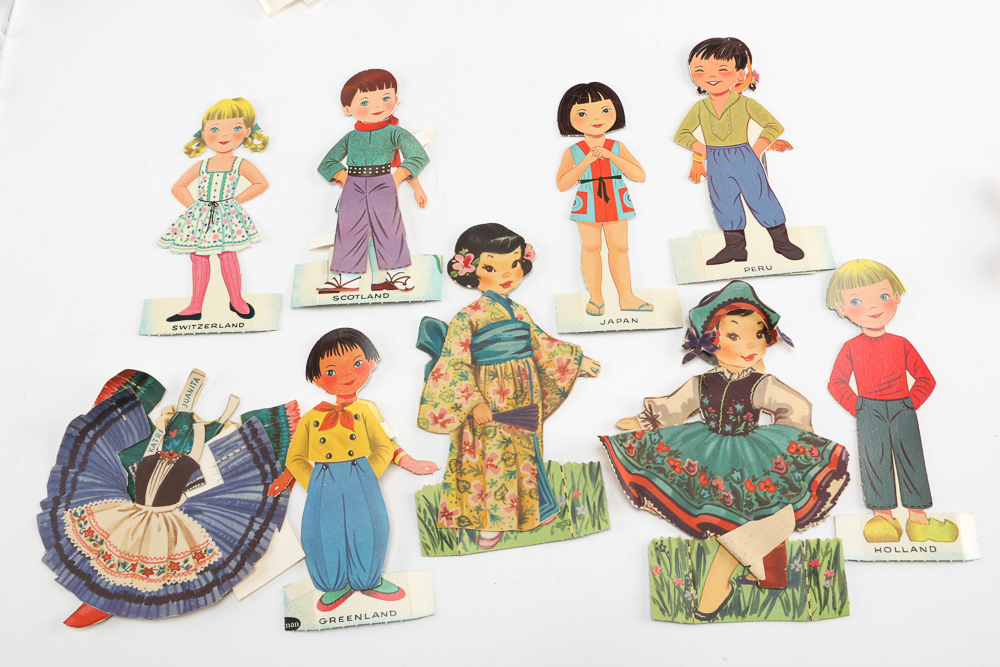 Vintage Paper Doll Assortment in Vintage Candy Box | EBTH