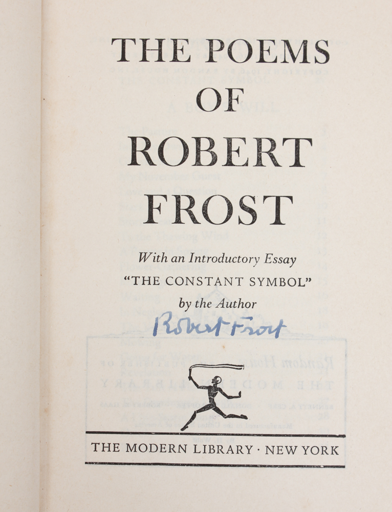 Signed Robert Frost Copy "The Poems of Robert Frost" | EBTH