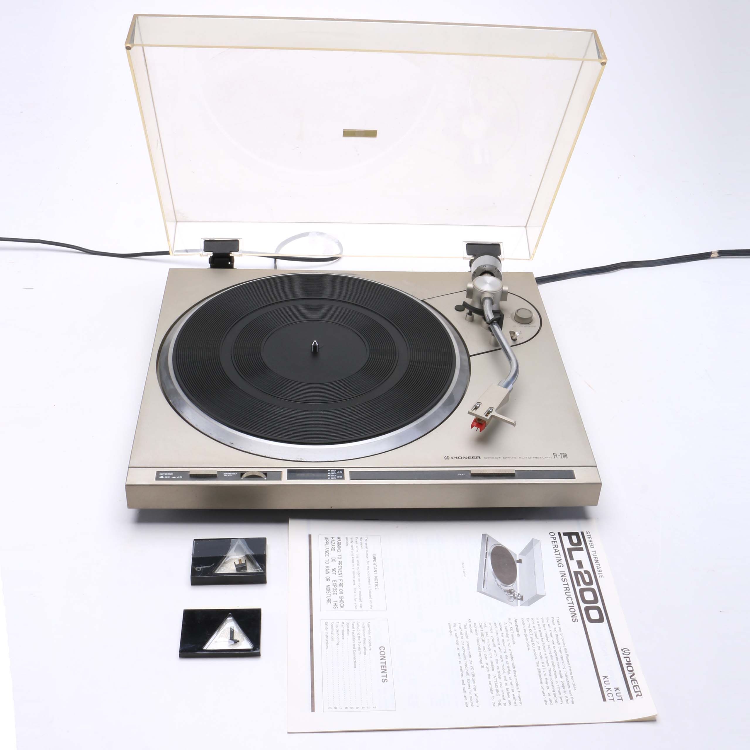 Pioneer PL-200 Turntable with Two New Cartridges | EBTH