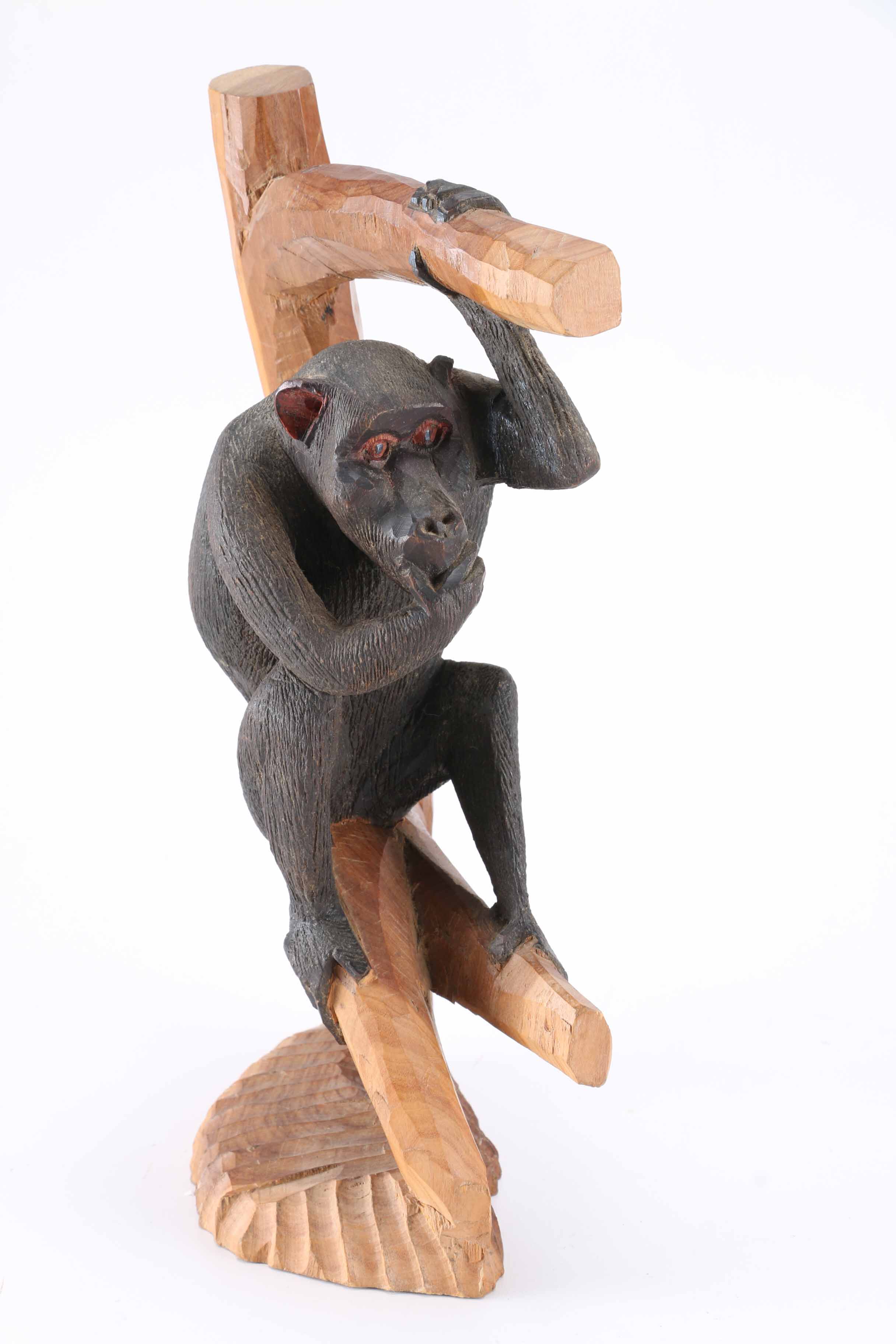Carved Wooden Baboon Statue | EBTH