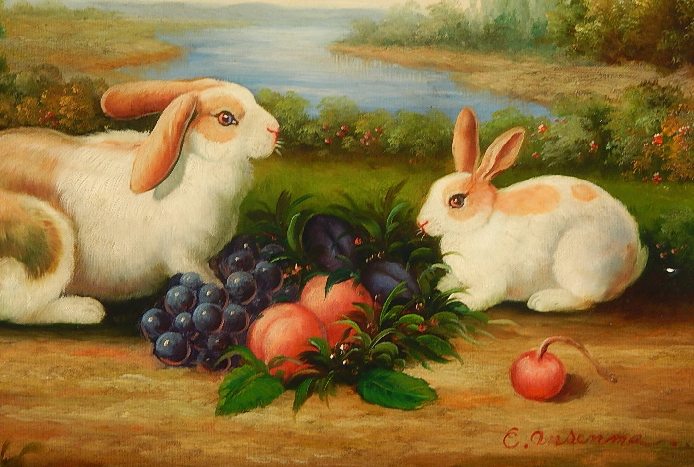 Original Rabbit Painting on Canvas | EBTH