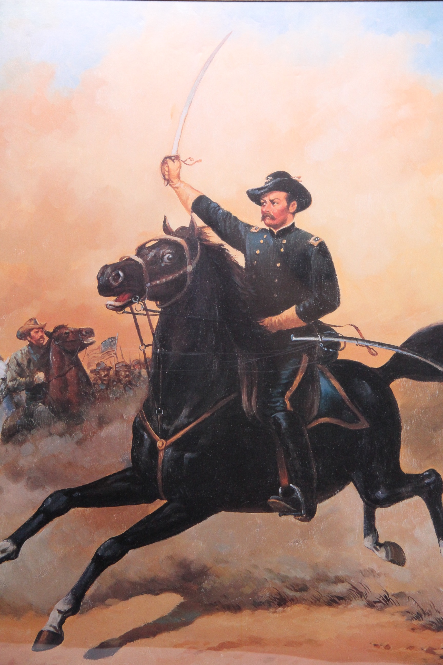 Edward Hawks Offset Lithograph of Union Cavalryman in Battle | EBTH