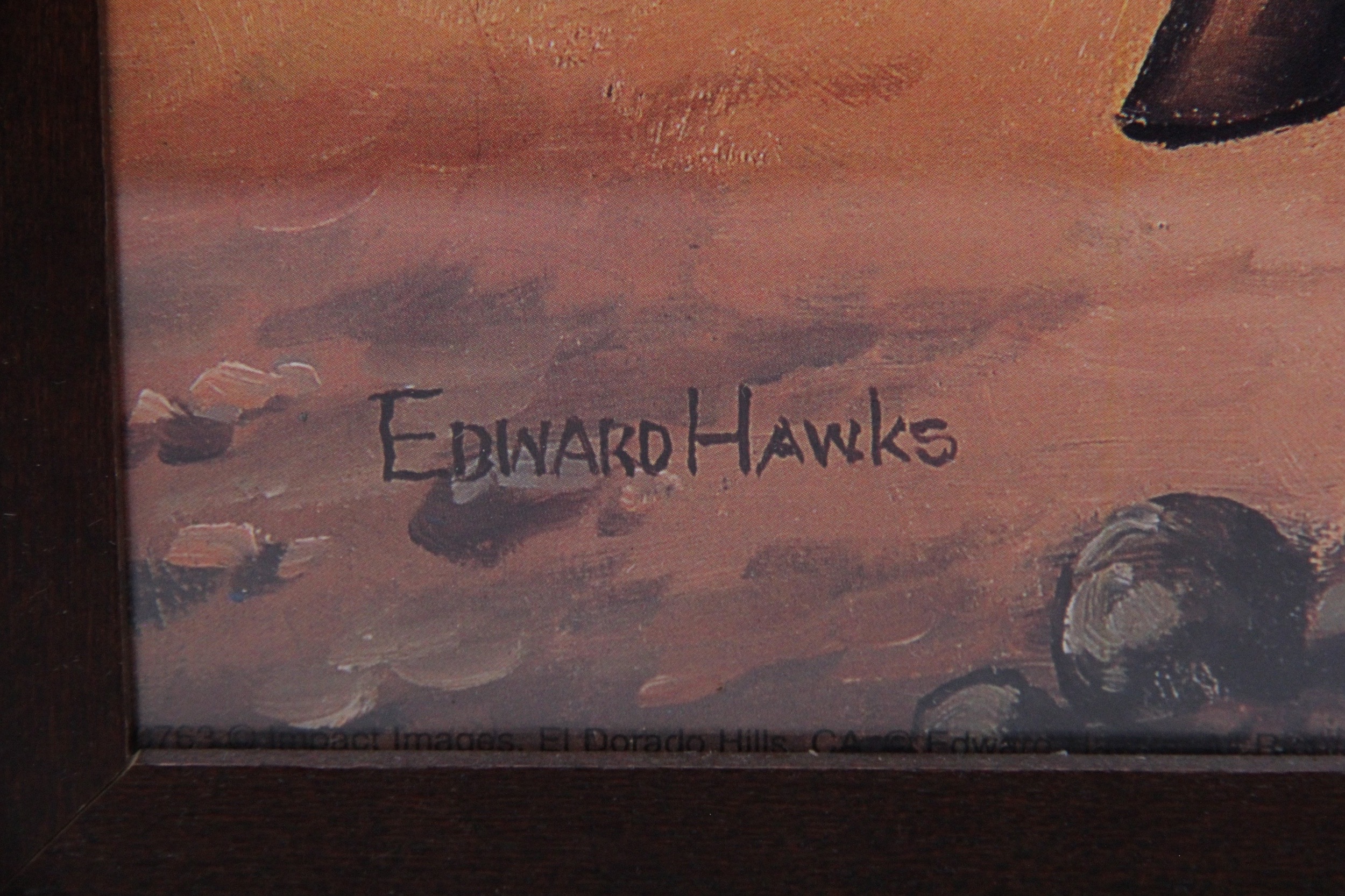 Edward Hawks Offset Lithograph of Union Cavalryman in Battle | EBTH