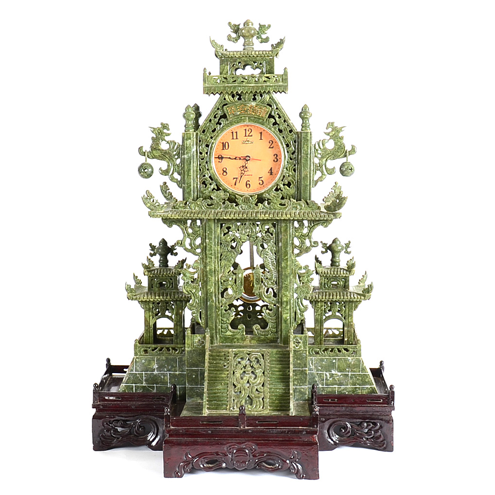Large Chinese Serpentine Temple Clock | EBTH